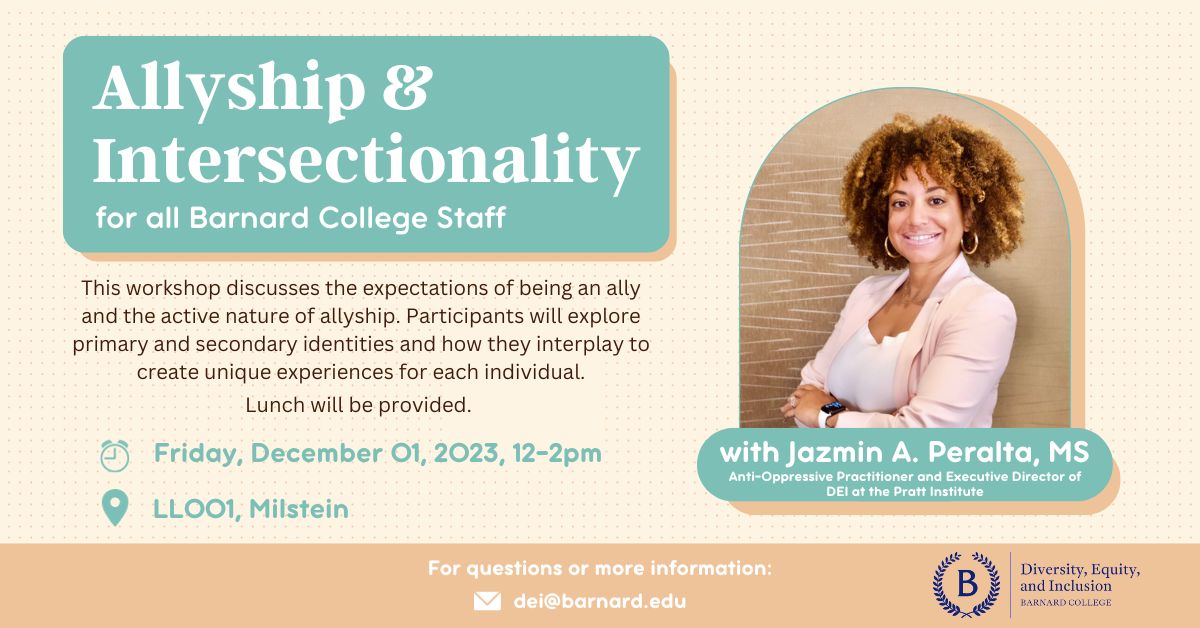 Inclusive Campus Workshop Series: Allyship & Intersectionality | Barnard College